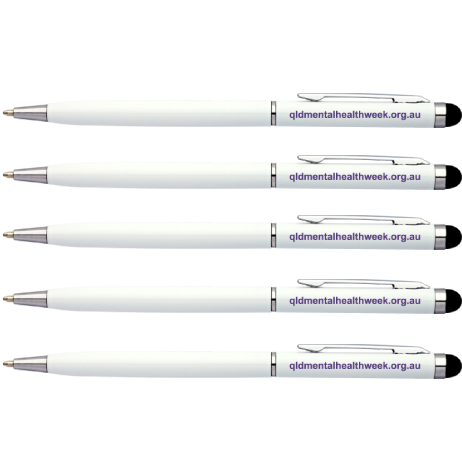 Five pens, white — Queensland Mental Health Week