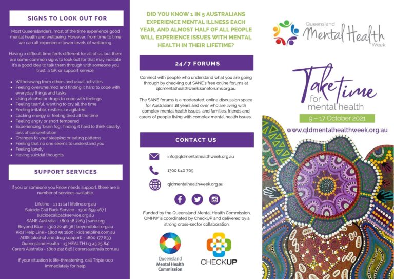 2021 QMHW trifold design — Queensland Mental Health Week
