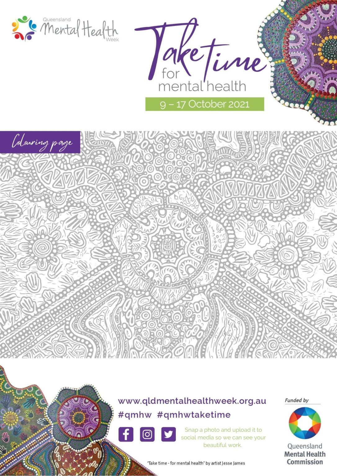 Mindful colouring — Queensland Mental Health Week
